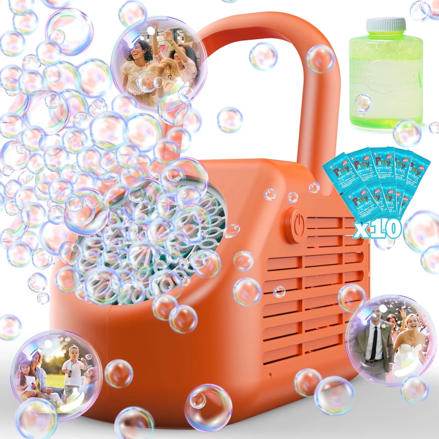 JoyStone 42 Hole Automatic Bubble Machine, High-Output Bubble Maker, 2